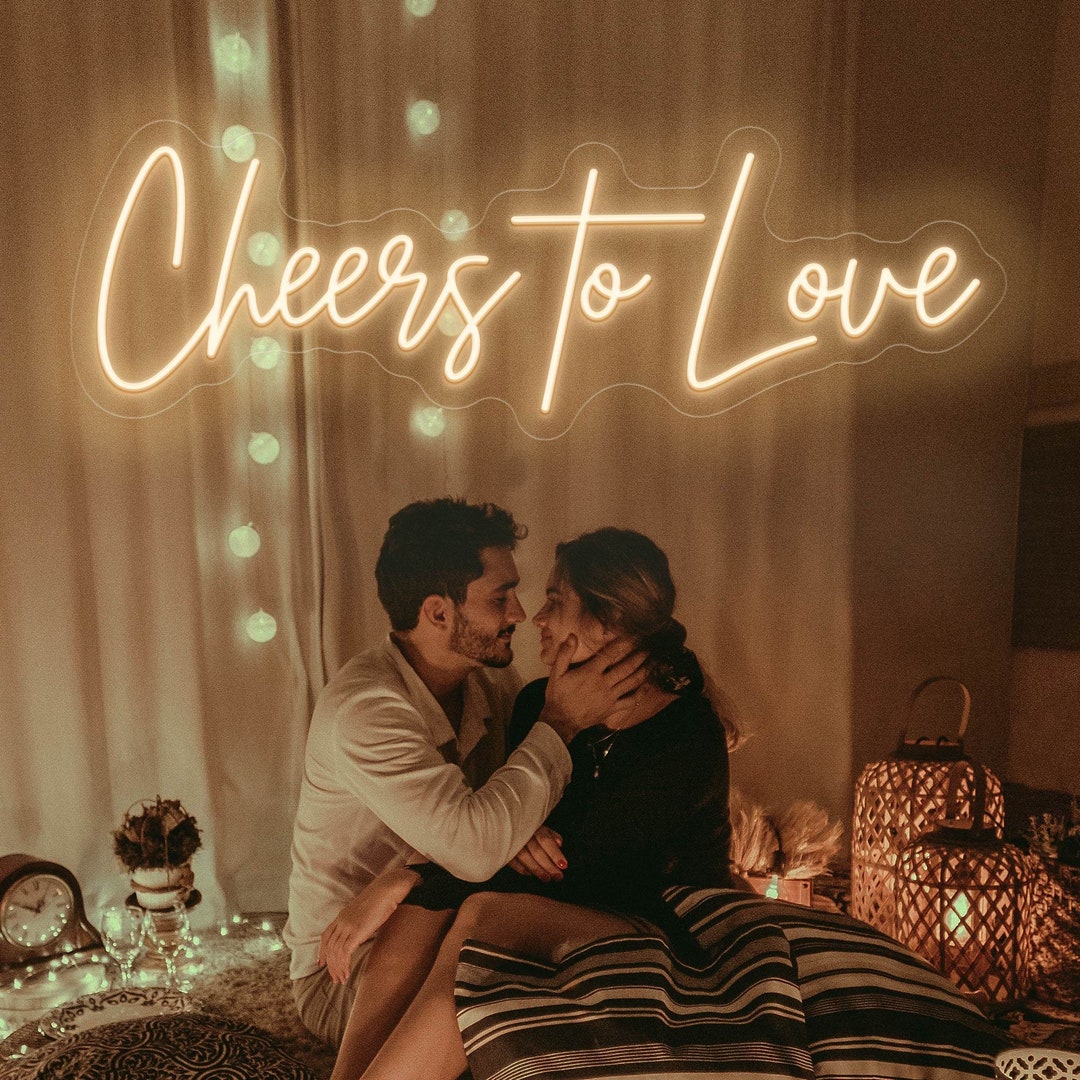 Cheers to Love Custom Neon Sign, Wedding Decor, Personalized Gifts ...