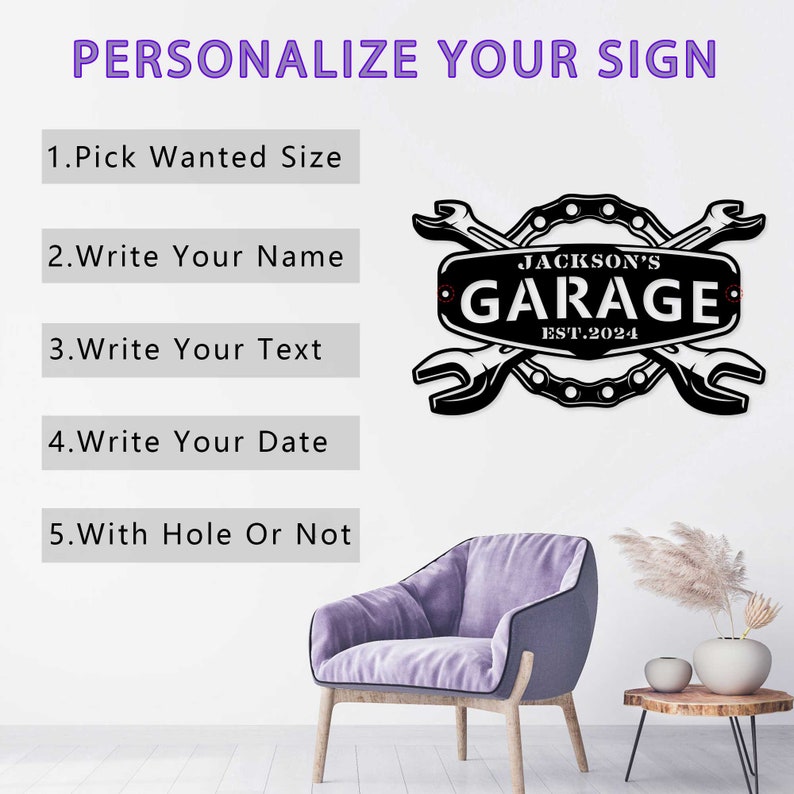 Personalized Metal Garage Sign,custom Metal Sign,metal Name Sign,garage ...