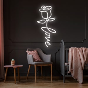 Rose Neon Sign, Custom Neon Sign Wedding Decor, Mothers Day Gift, Gift ...