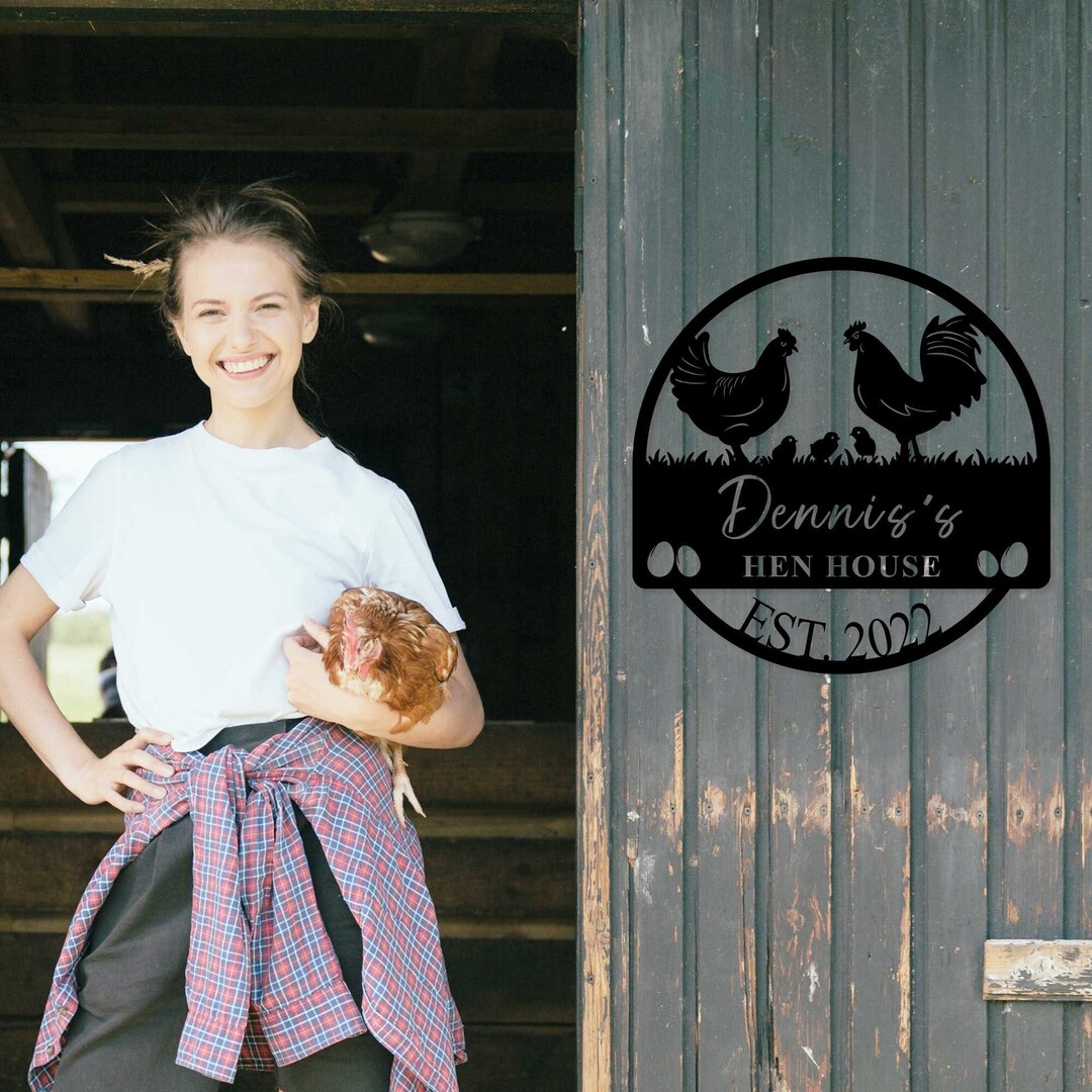 Custom Metal Signs, Chicken Coop Sign, Personalized Chicken Farm Sign ...