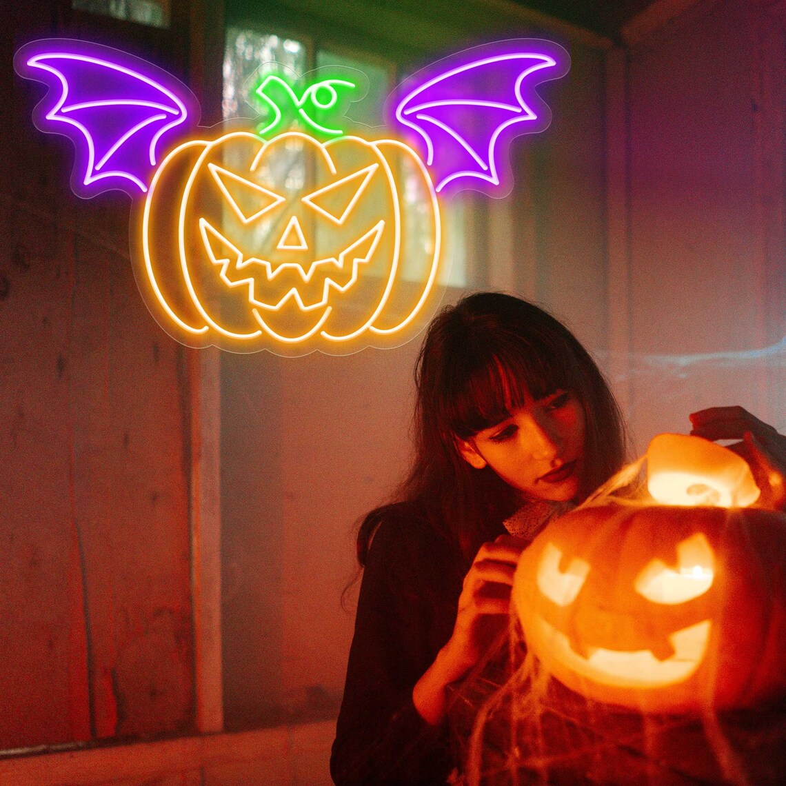 Pumpkin Neon Sign, Happy Halloween Neon Sign, Halloween Decor, Custom ...