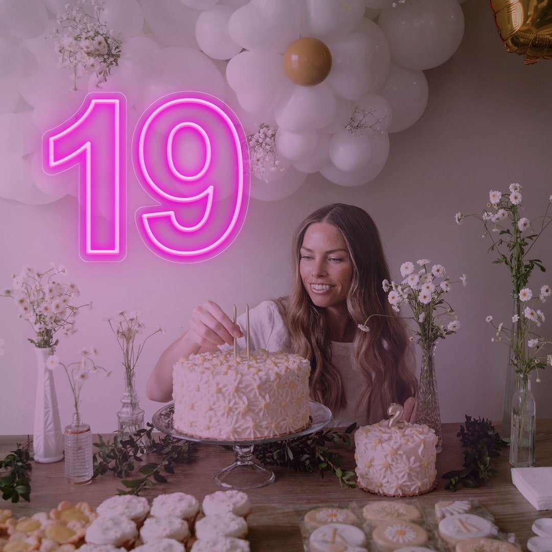 21 Birthday Neon Sign, Personalized Gifts, Number LED Neon Light Party ...