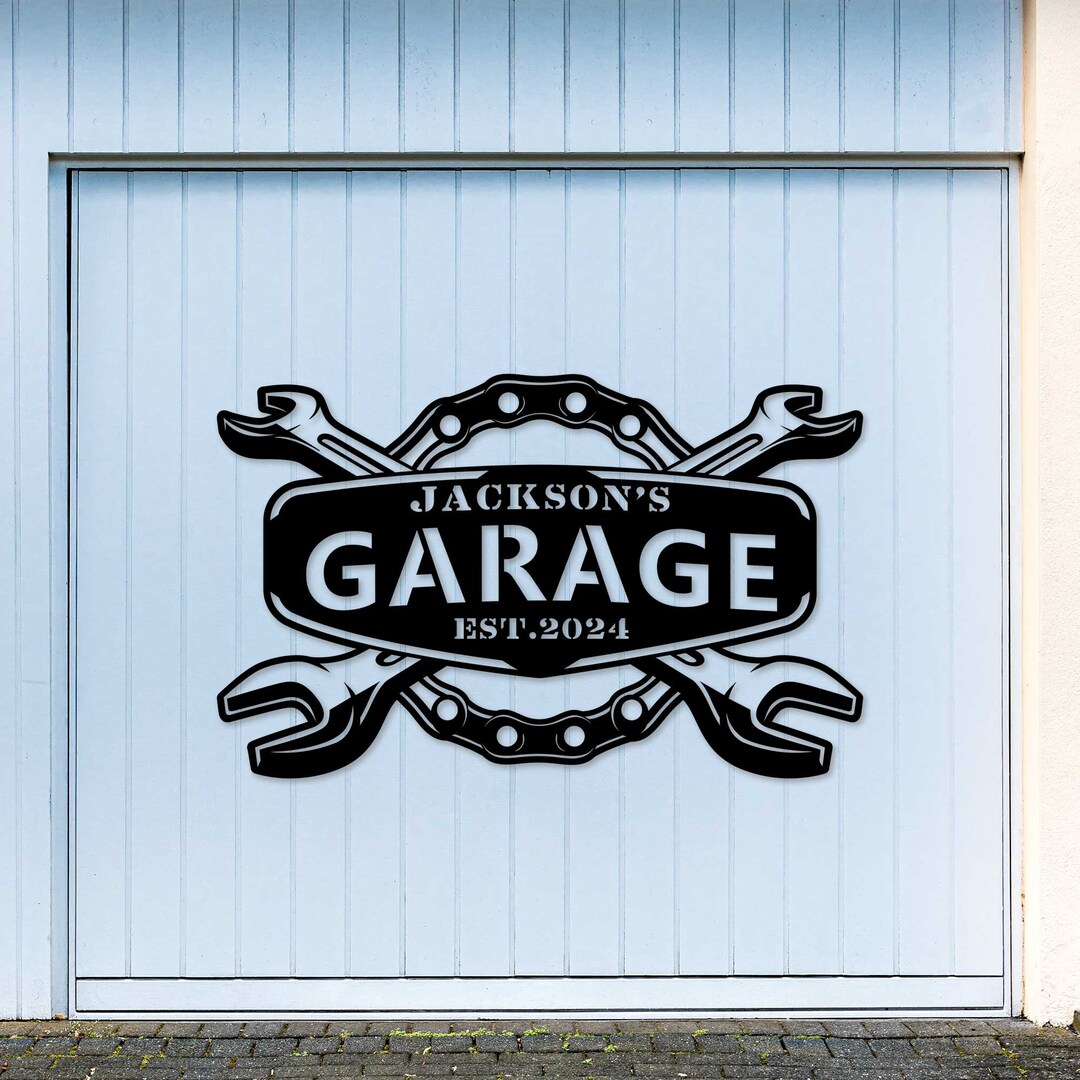 Personalized Metal Garage Sign,custom Metal Sign,metal Name Sign,garage ...
