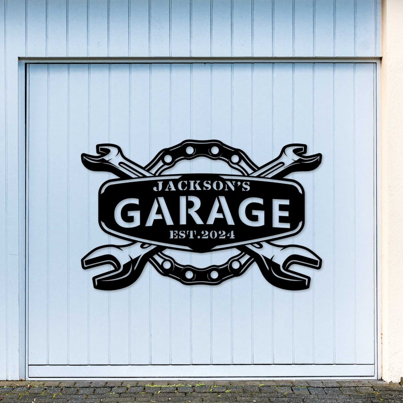 Personalized Metal Garage Sign,custom Metal Sign,metal Name Sign,garage ...