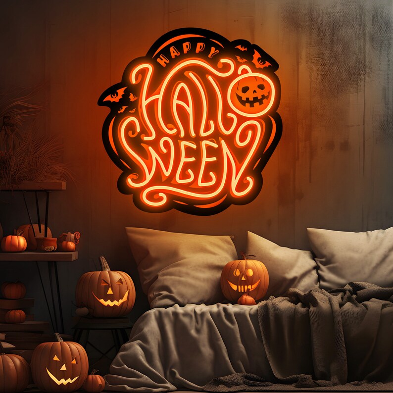 Halloween Neon Sign,halloweentowndecor,personalized Gifts,halloween ...