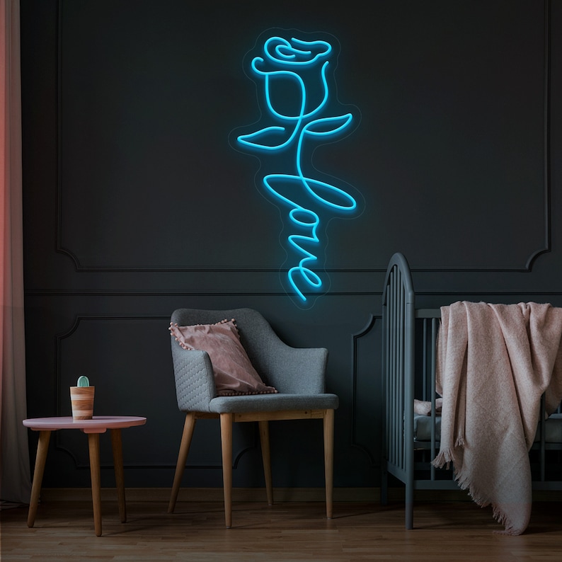 Rose Neon Sign Custom Neon Sign Wedding Decor Mothers Day - Etsy