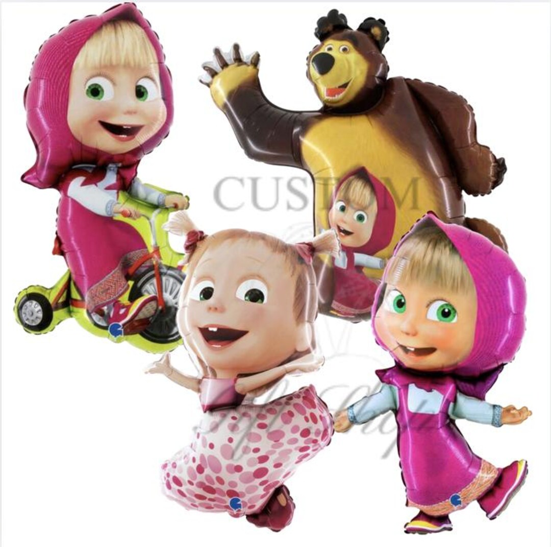 Masha and the Bear Party Balloons - Birthday Decorations for Kids - Etsy