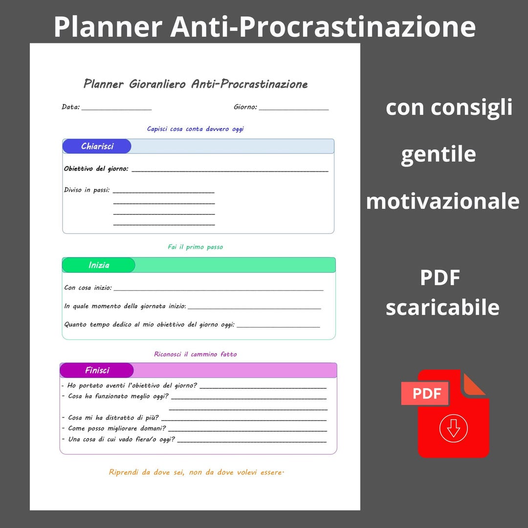Anti-procrastination Daily Planner PDF – Stress-free Planner + Tips ...