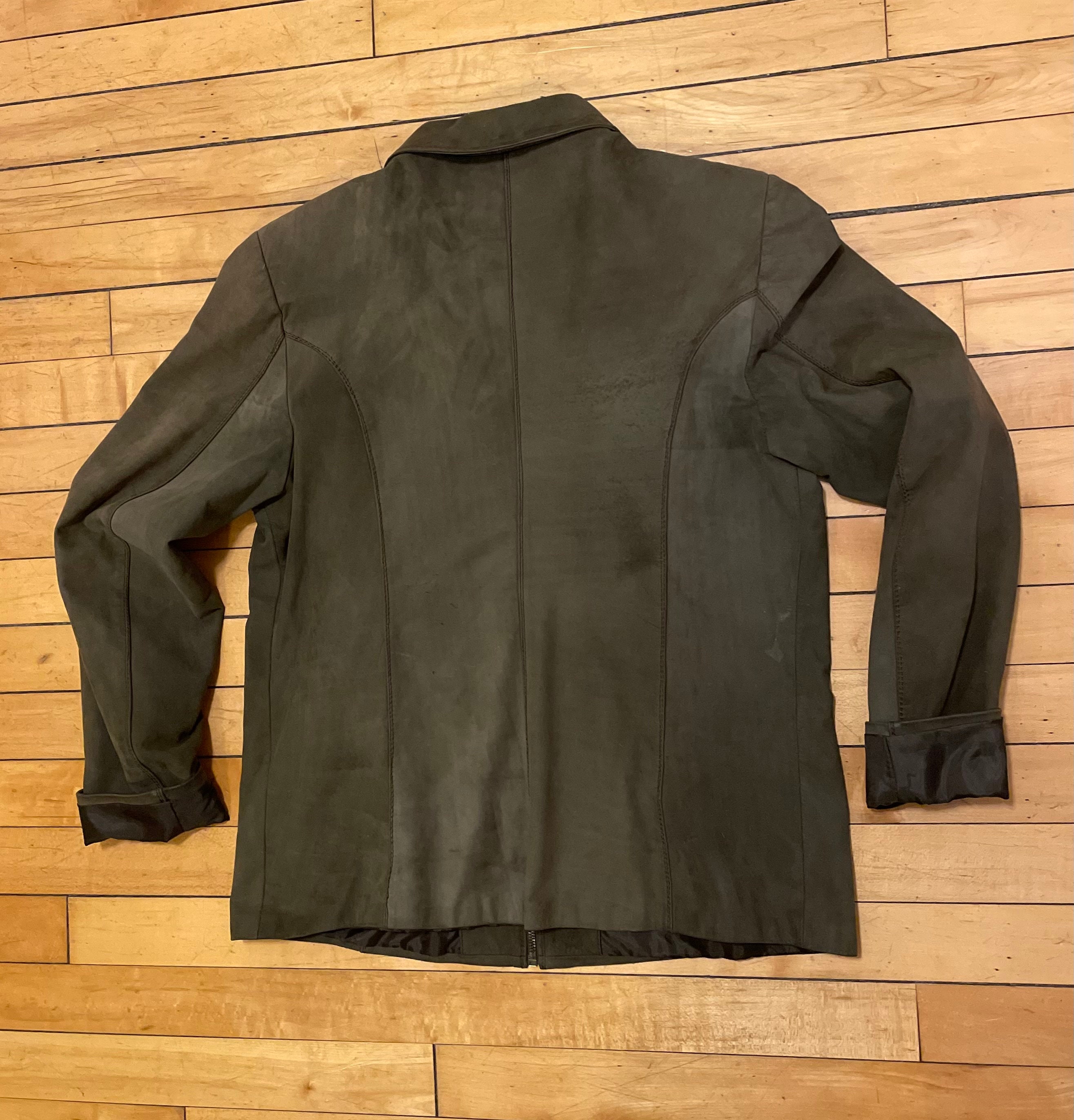 Vintage 00s Fabios Nubuck & Chamoise Suede Leather Jacket Size 40 ...
