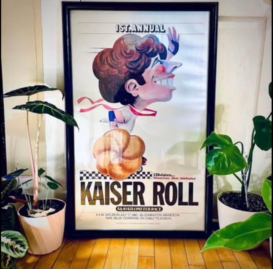 Vintage 1982 Kaiser Roll Race Poster: Luc Lebon Americana (34x21 In) - Etsy