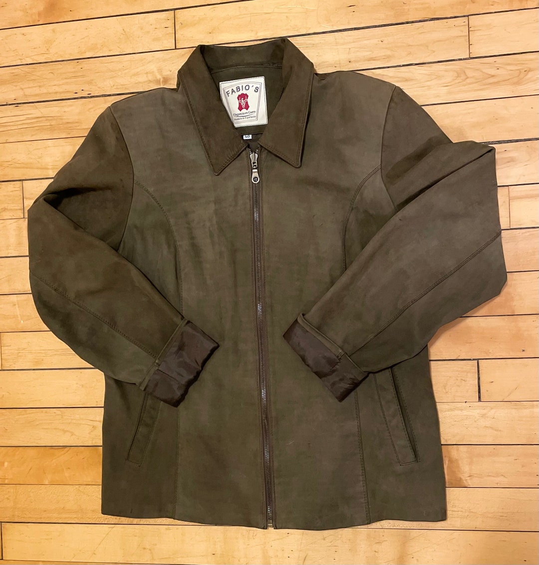 Vintage 00s Fabios Nubuck & Chamoise Suede Leather Jacket Size 40 ...