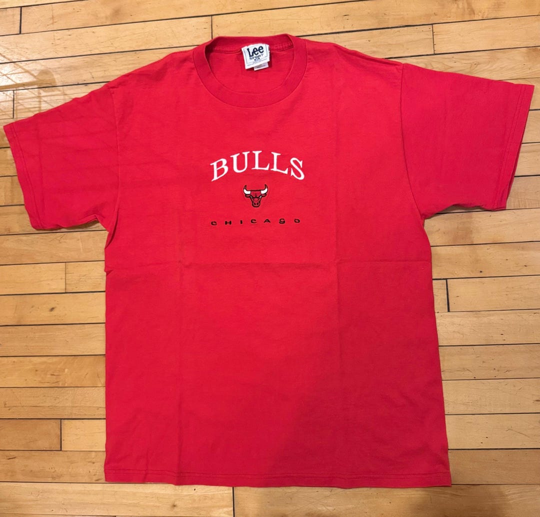 Vintage 90s 1990s Lee Sport Nutmeg Mills Embroidered NBA Chicago Bulls ...