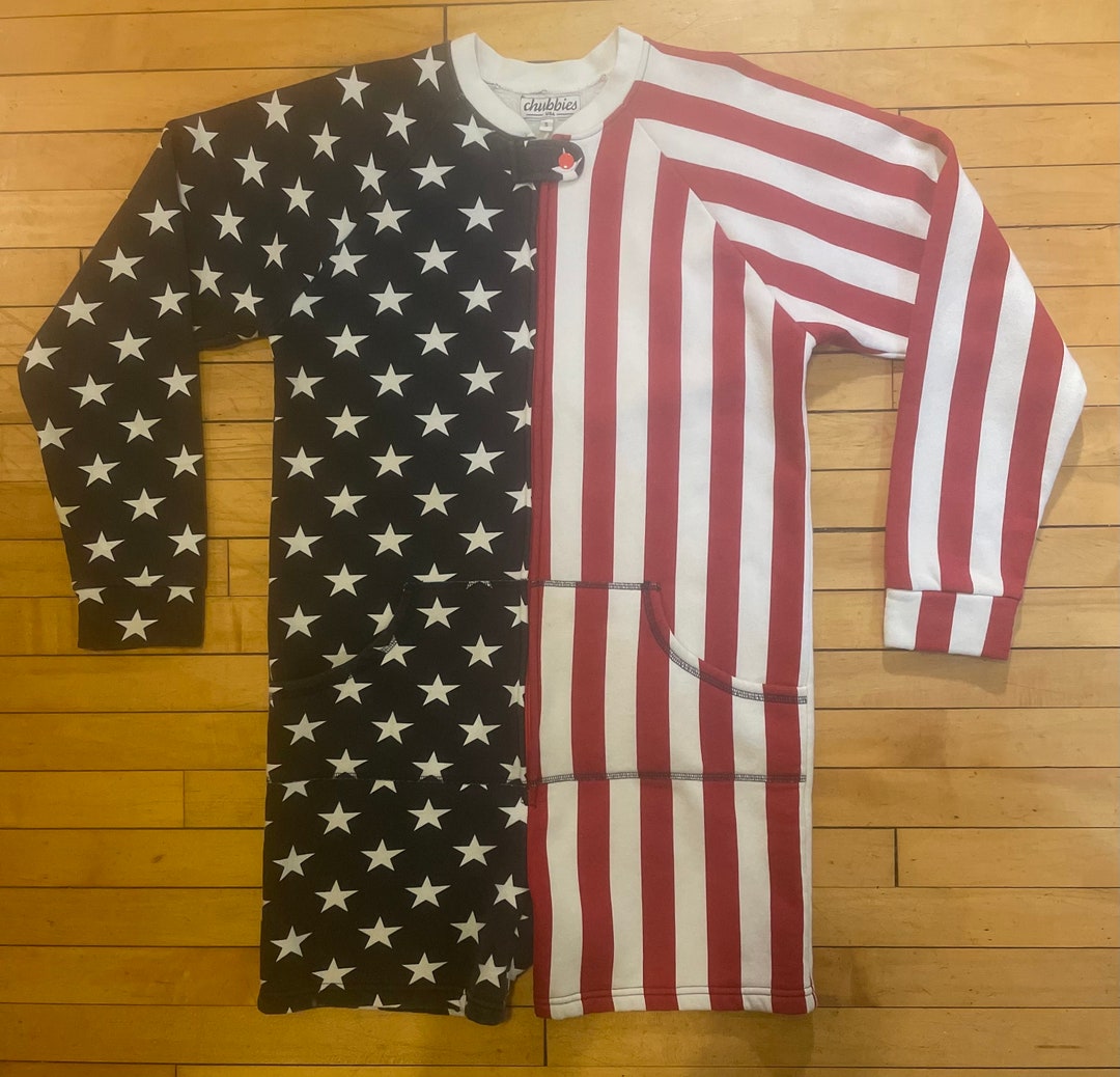 Vintage Y2K Chubbies American Flag Mens Romper 4th of July Independence ...