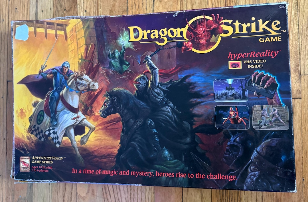 Vintage 1993 Dragon Strike Board Game W/VHS Hyperreality 1400 by TSR ...