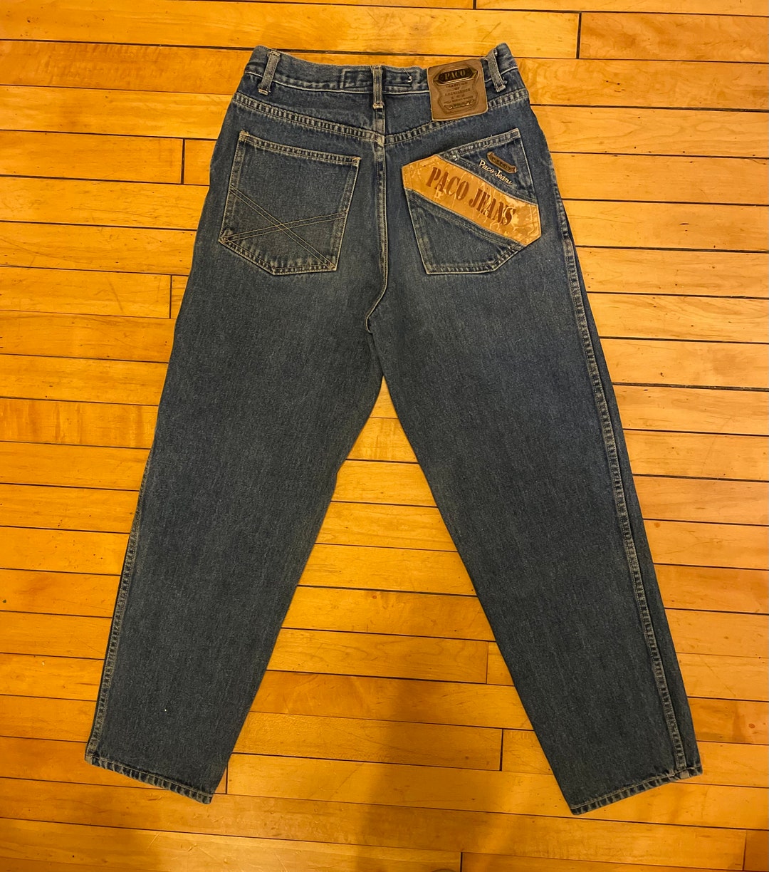 Vintage 90s 1990s Paco Jeans With Back Spell Out - Hip Hop - Baggy ...