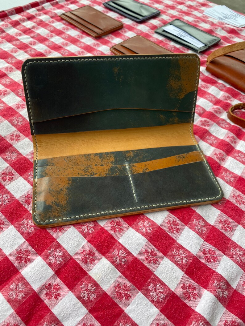 Blue Marble Shell Cordovan Long Wallet - Etsy