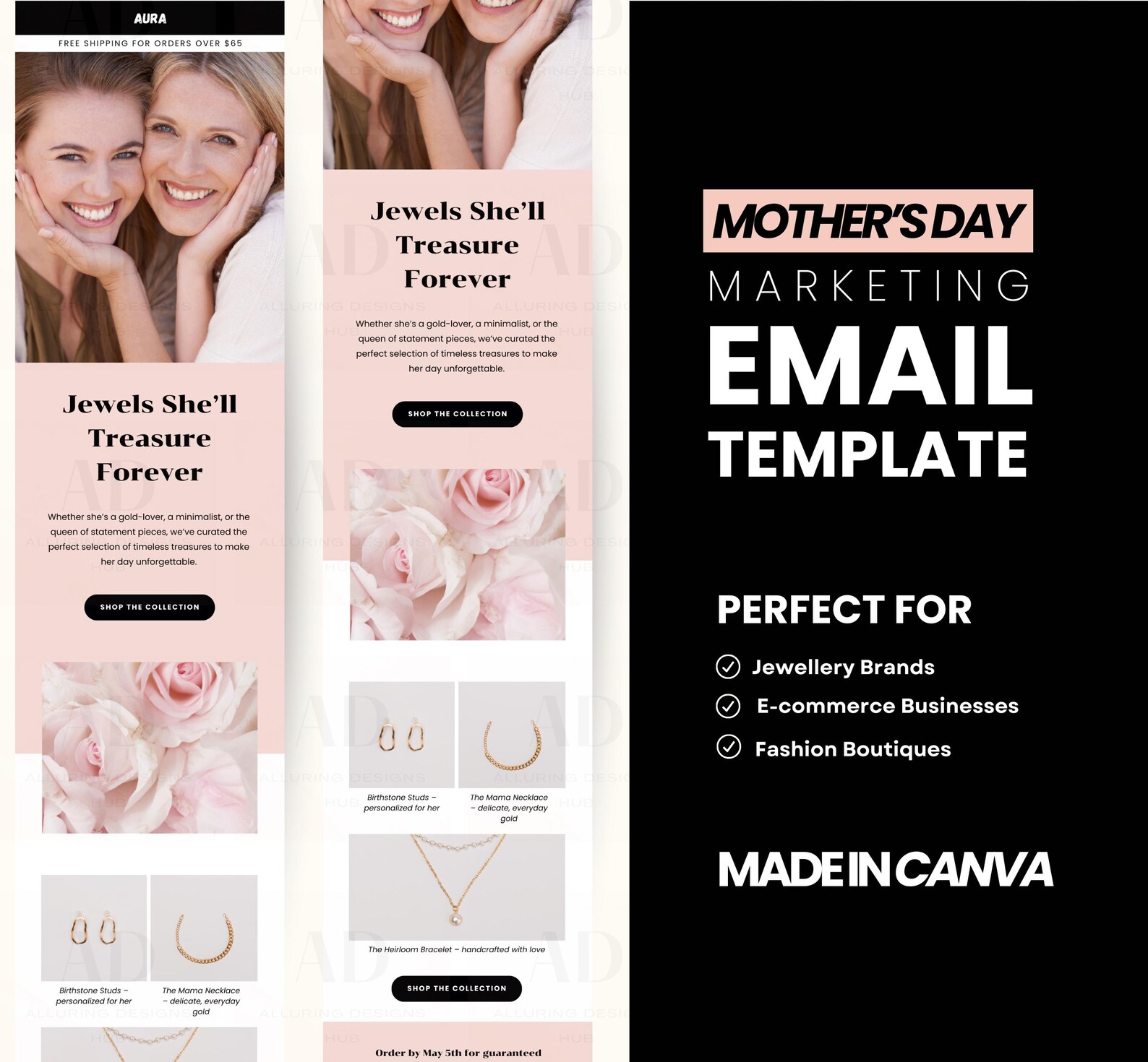 Mother's Day Gift Guide Email Template, Canva Editable Email Template ...
