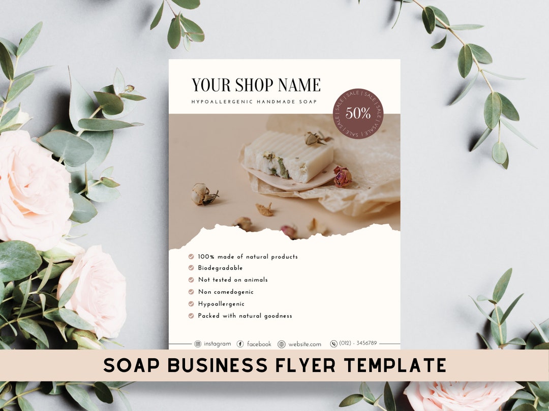 Flyer Template Handmade Soap Business Shop Sale Flyer Templates Autumn ...
