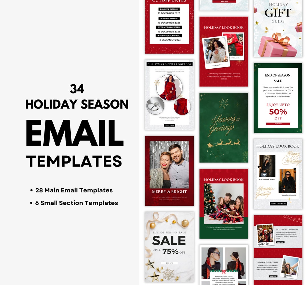 End of Year Email Marketing Templates, Canva Christmas Newsletter Email ...