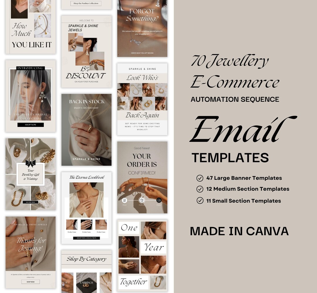 Email Marketing Templates Ecommerce, Jewellery Canva Email Templates ...