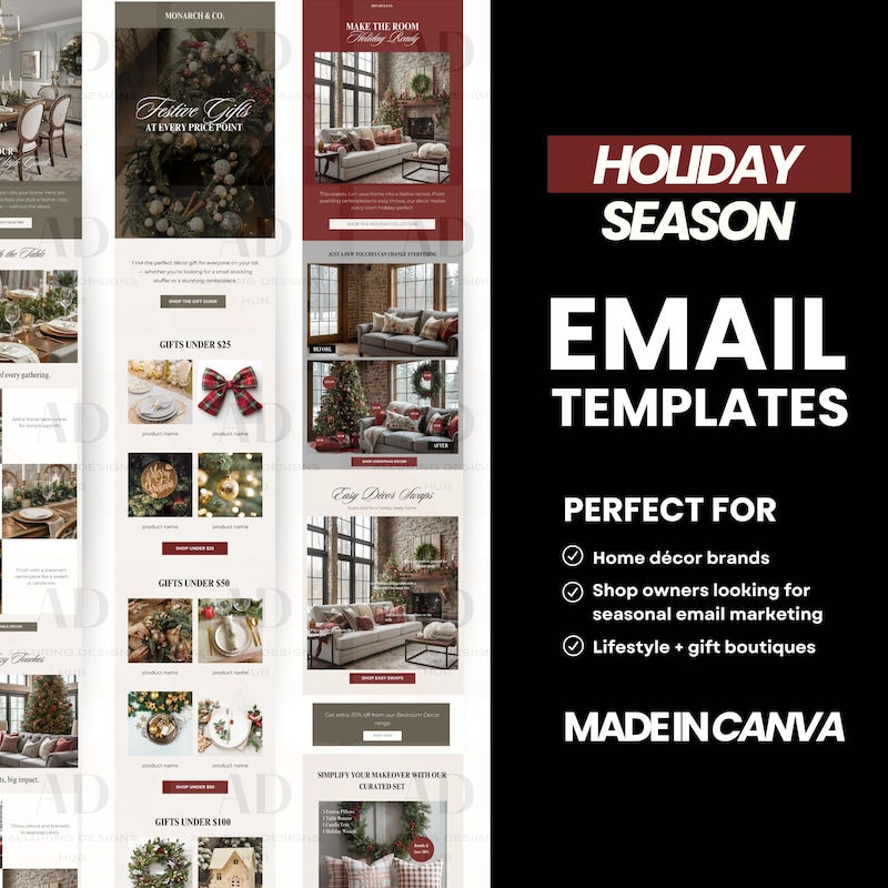 Red Email Template Canva - Etsy