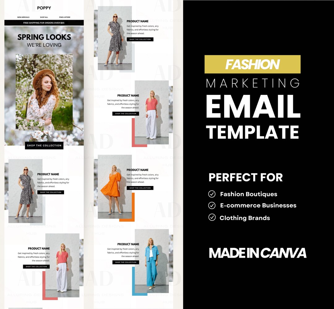 Canva Email Templates Editable Fashion Ecommerce Marketing Email for ...