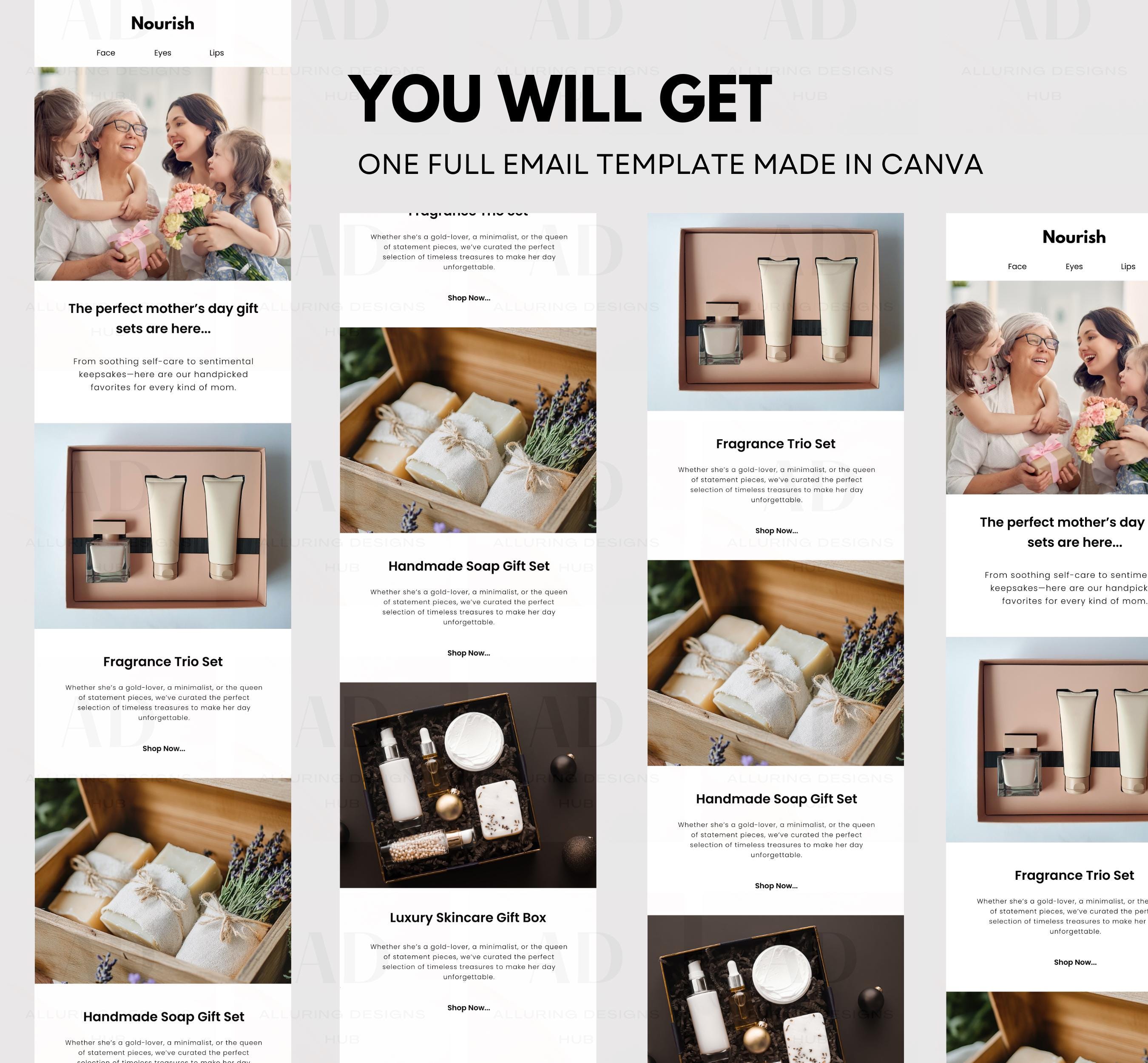 Mother's Day Gift Guide Email Template, Canva Editable Email Template ...