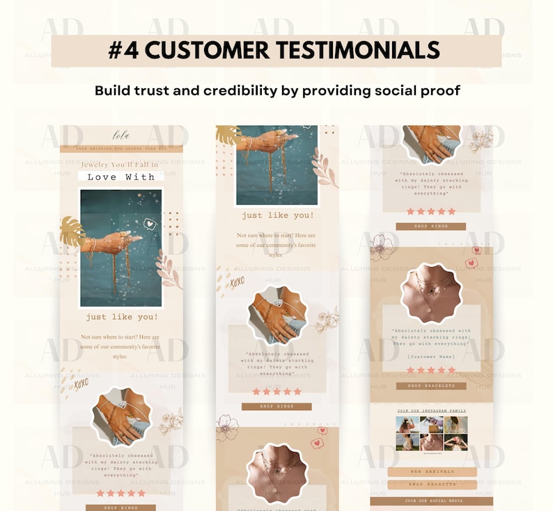 Jewelry Welcome Email Template, Boho Fashion, Canva (digital Download ...
