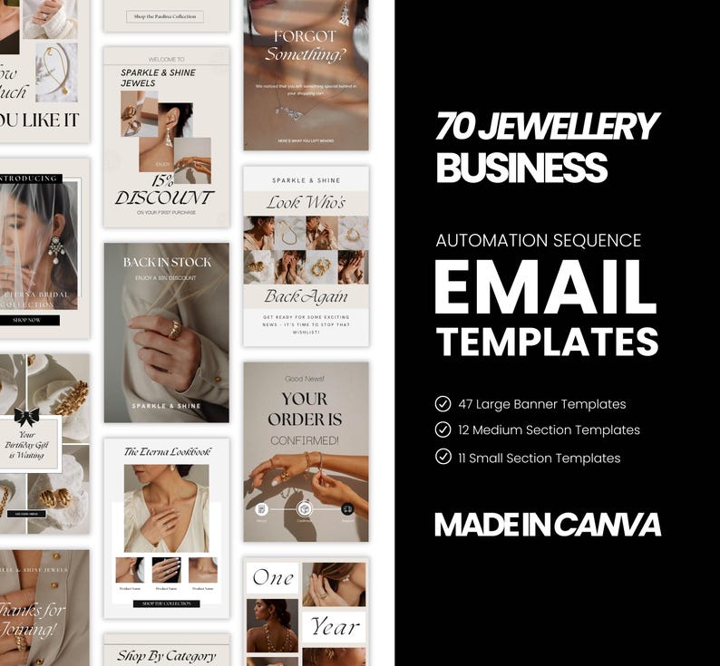 Old Money Email Marketing Templates, Jewellery Canva Email Templates ...
