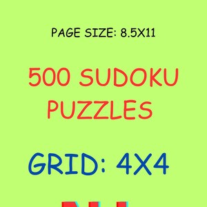 500 Sudoku Puzzles (4X4) All Levels - Etsy