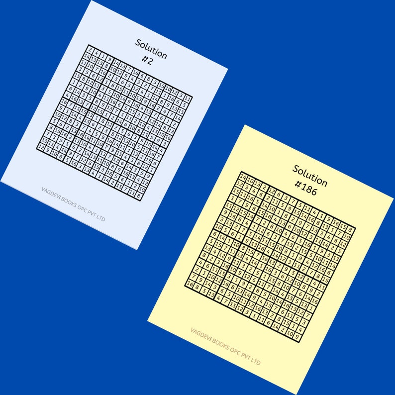 200 Sudoku Puzzles (16X16 Grid, Advanced Level) With Solutions - Etsy