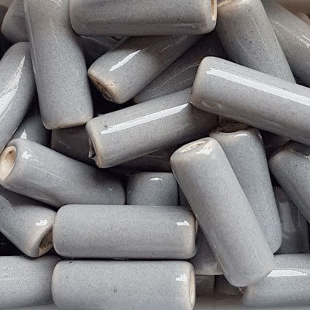 10 Pcs/pc Ceramic Tubes Tubes Gray Lacquer 32 Enamel 17 X 5 - Etsy