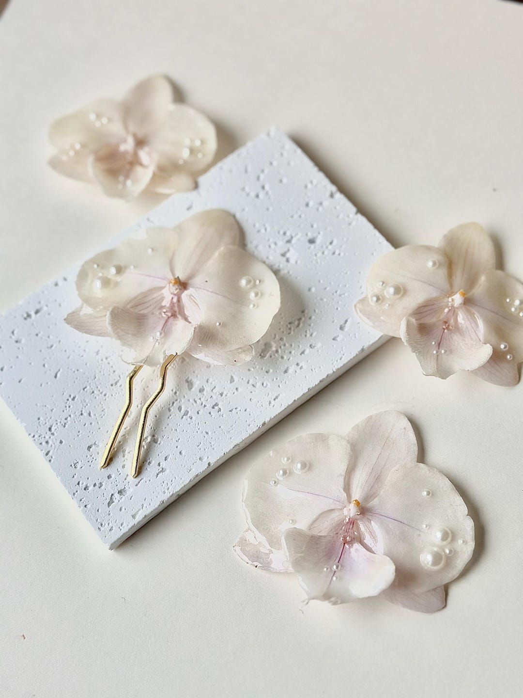 Real Orchid Bridal Hair Accessories, Bridal Hairpiece, Wedding Ceremony ...
