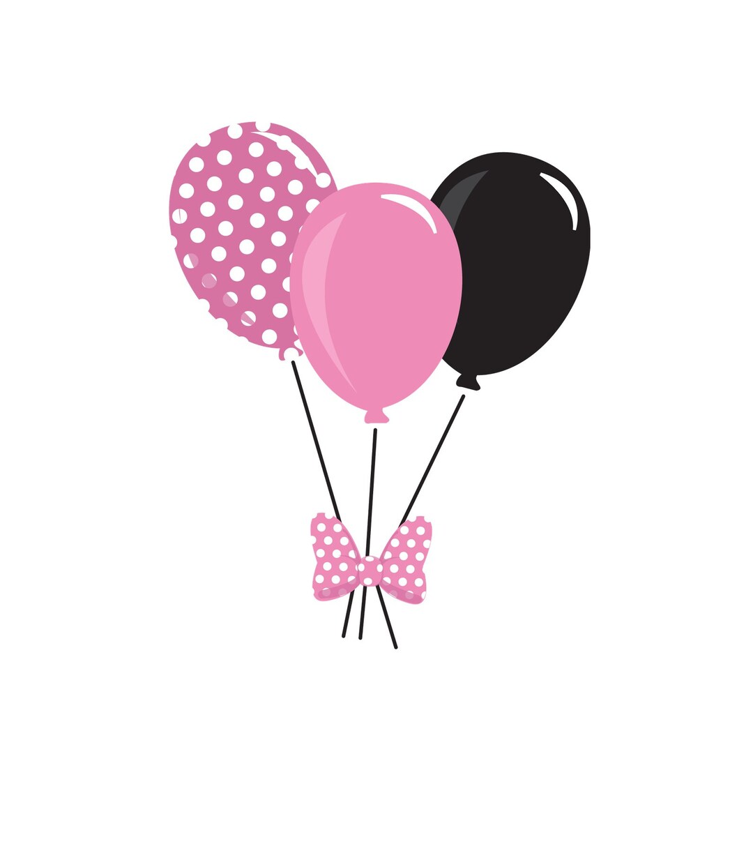 Pink and Black Balloons Svg Bundle-minnie Mouse Balloons - Etsy