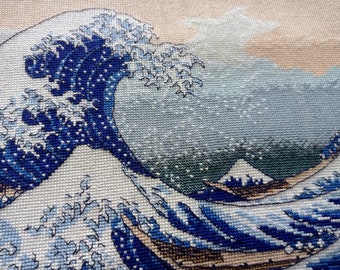 Great Wave Cross Stitch - Etsy