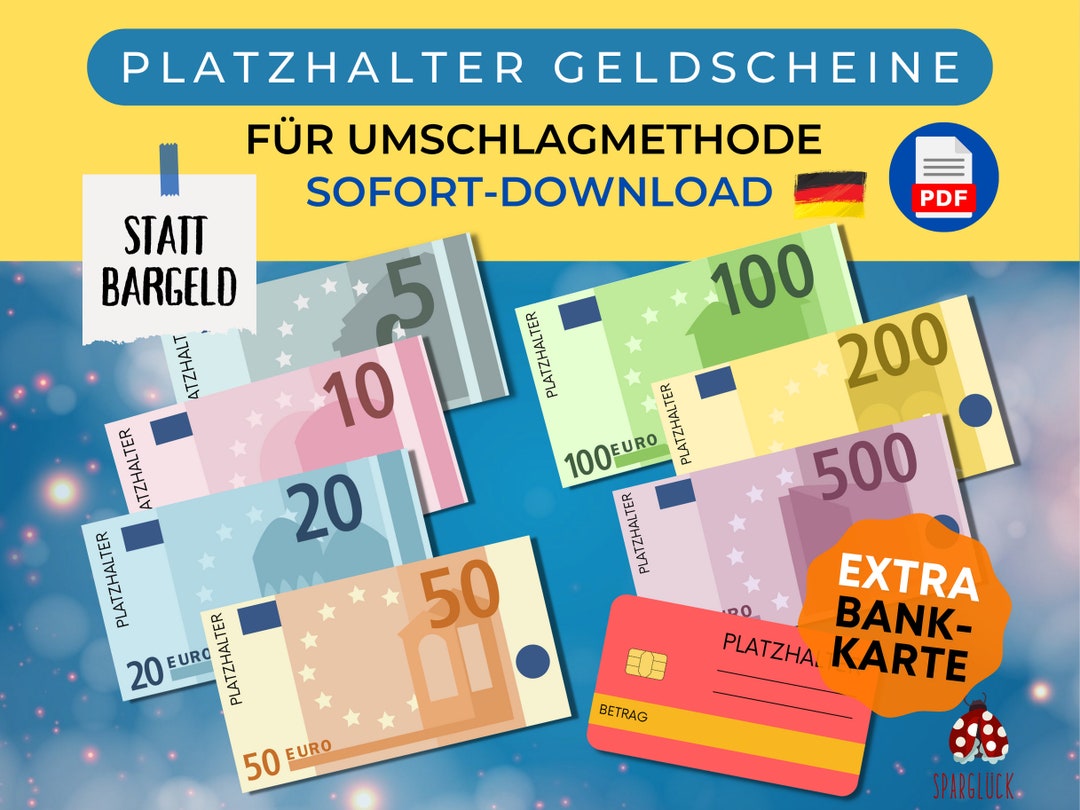 Placeholder Banknotes EURO for Budget Planner German Envelope Method ...