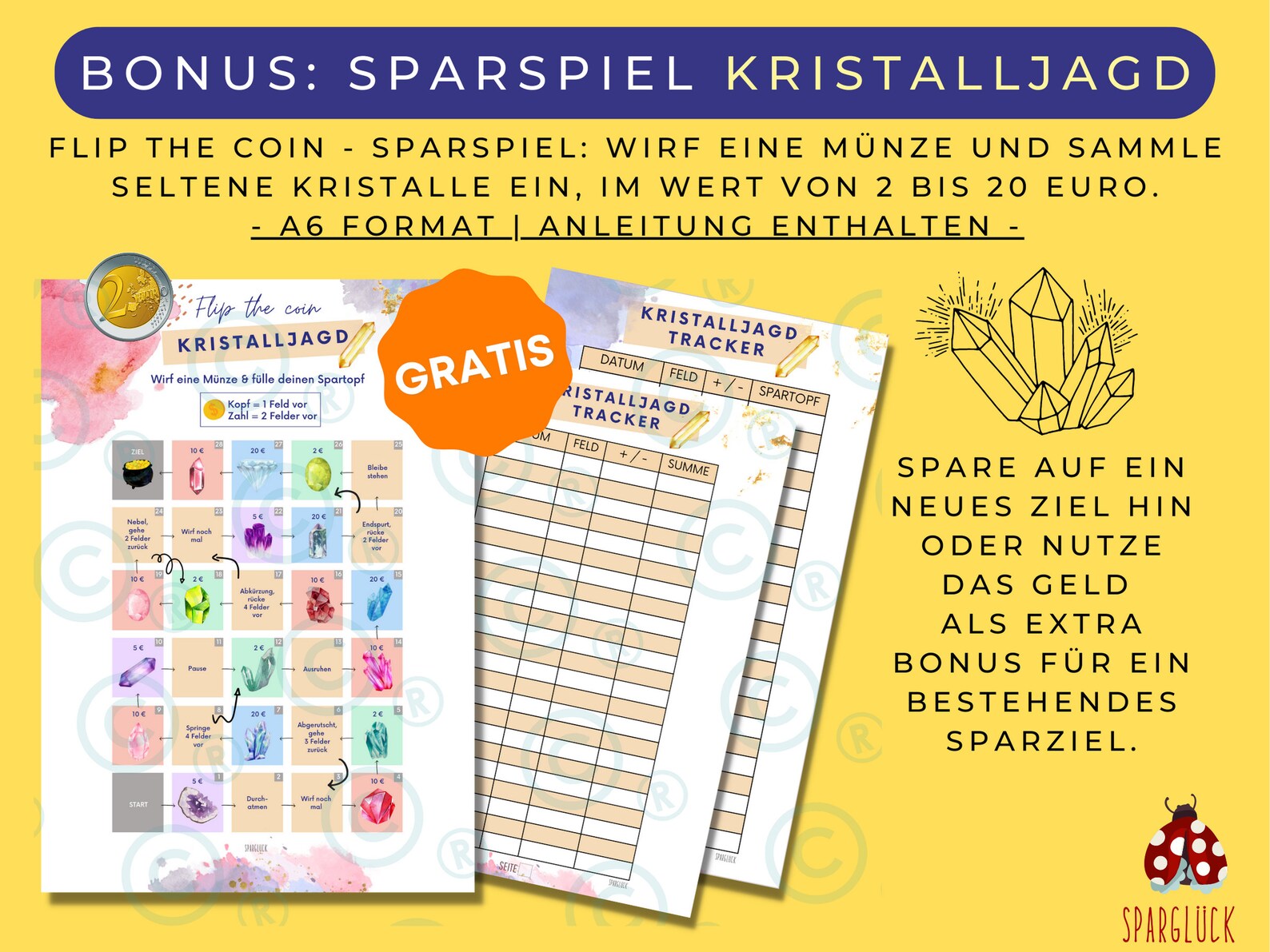 Spar Challenge SET als PDF Download 3x Sparchallenge A6 zum Ausdrucken ...