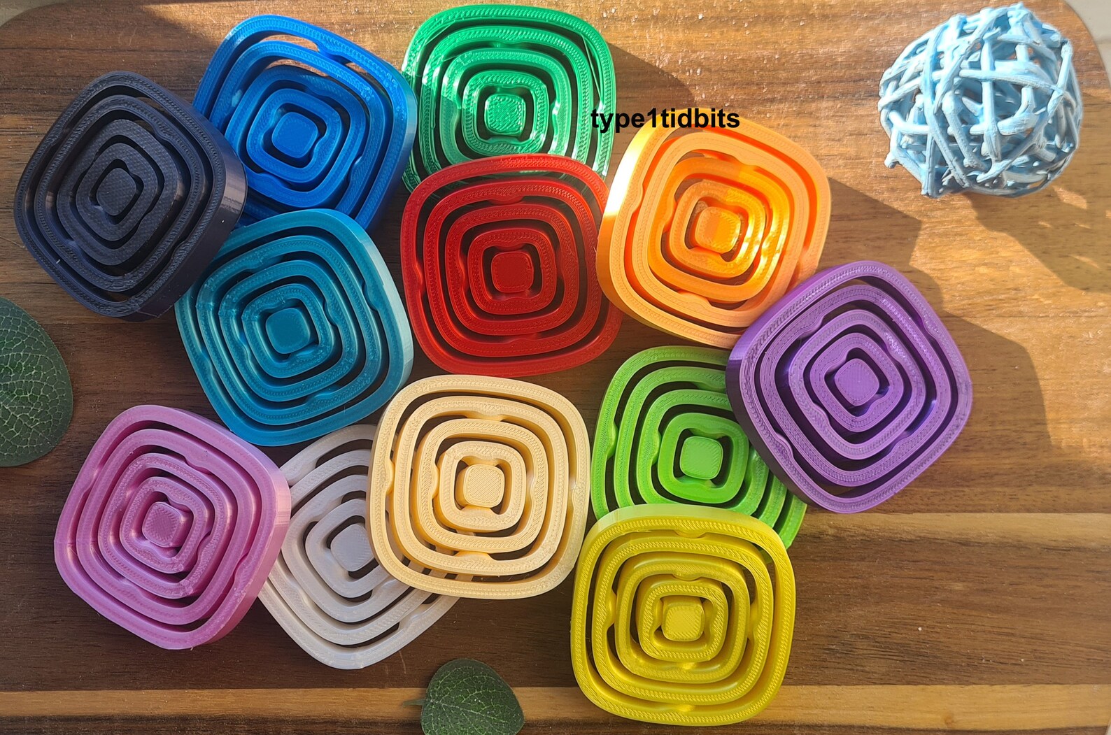 Square Solid Fidget Rings Fidget Spinner Fidget Toy Distraction ...