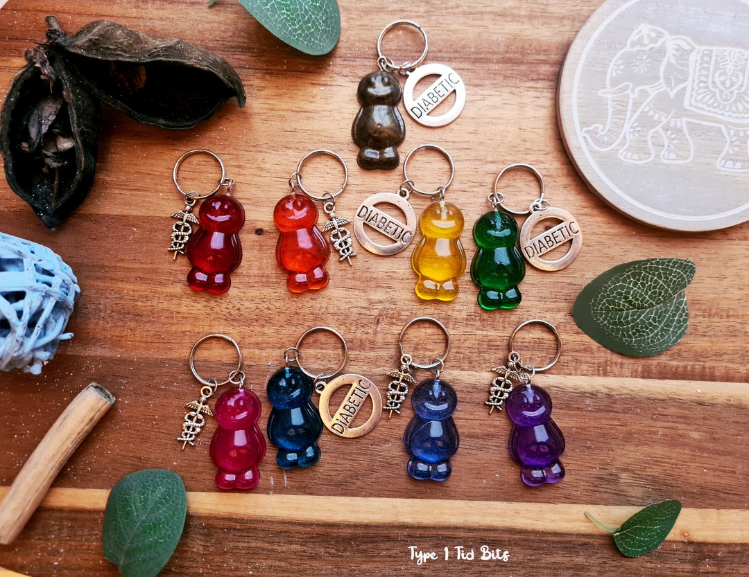 Diabetic Keyring Key Chain Medical Alert Diabetes Gift Type 1 Diabetic ...