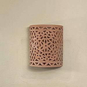 Clay Wall Sconce, Terracotta, Handmade Clay Sconce, Rustic Wall Sconce ...
