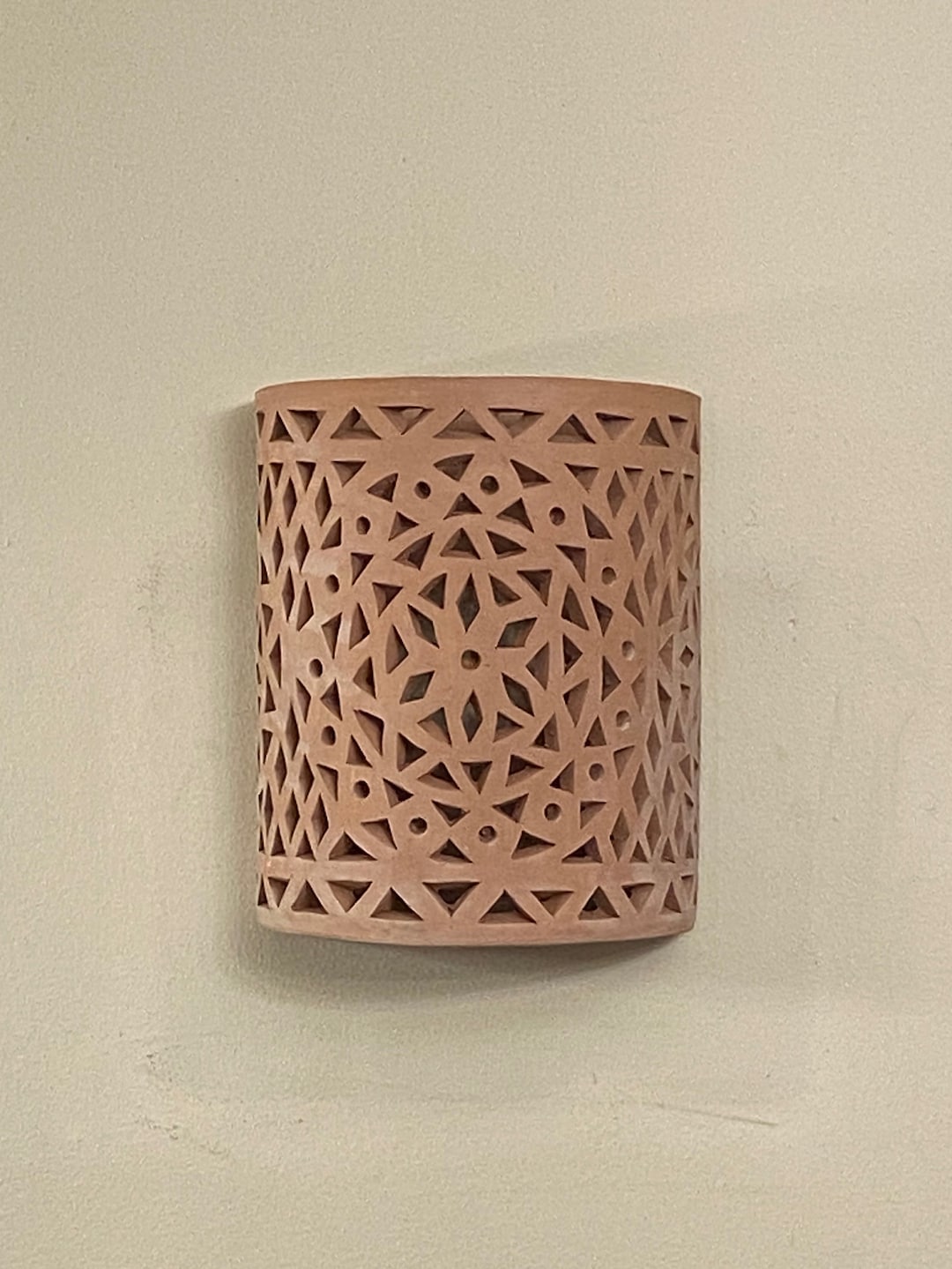 Clay Wall Sconce, Terracotta, Handmade Clay Sconce, Rustic Wall Sconce ...