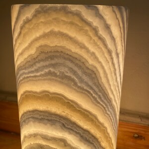 Cylinder Alabaster Lamp, Egyptian Alabaster, Table Lamp, Rare Alabaster ...