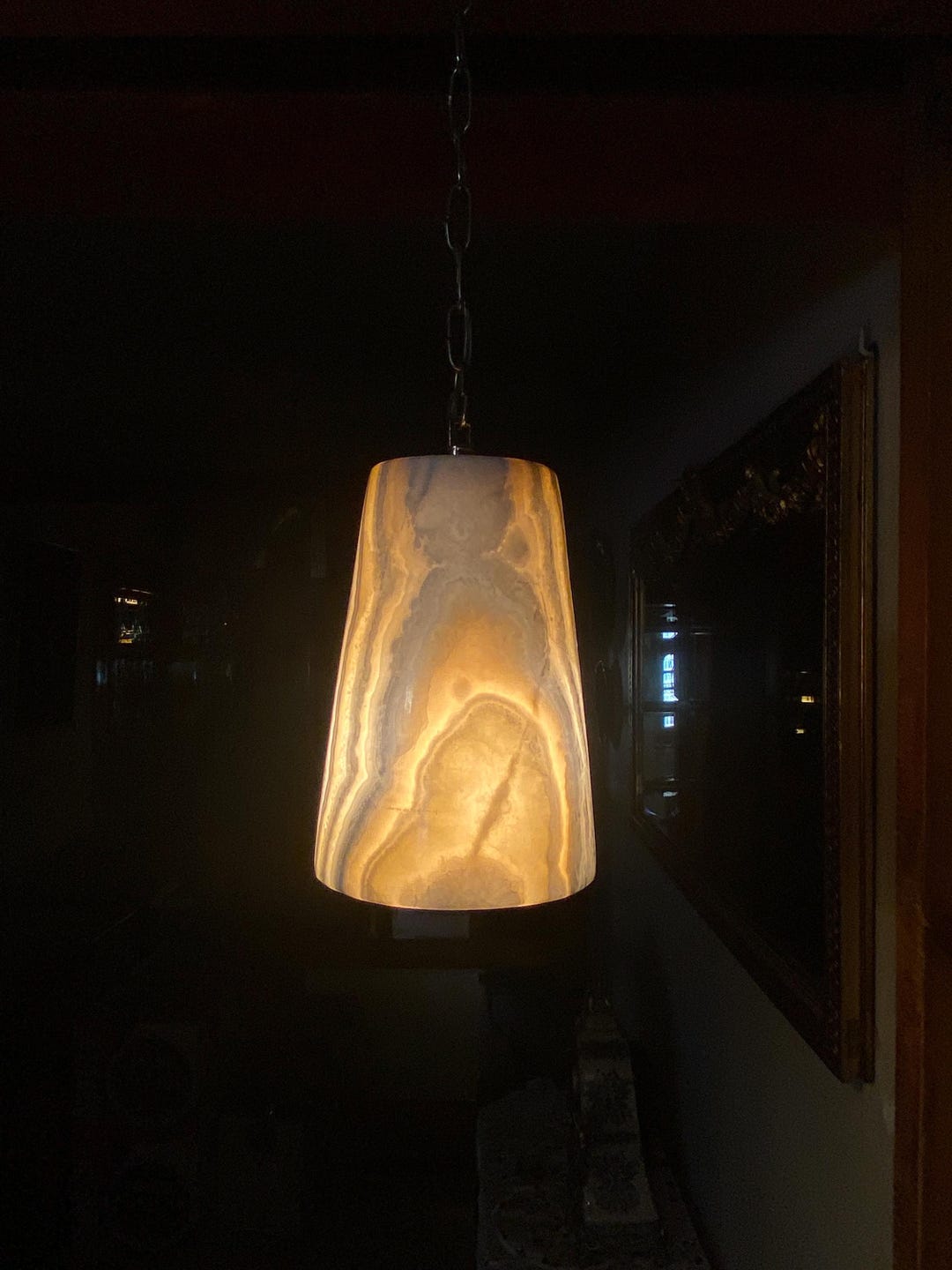 Alabaster Ceiling Lamp, Alabaster Pendant Lamp, Handmade Alabaster Lamp ...
