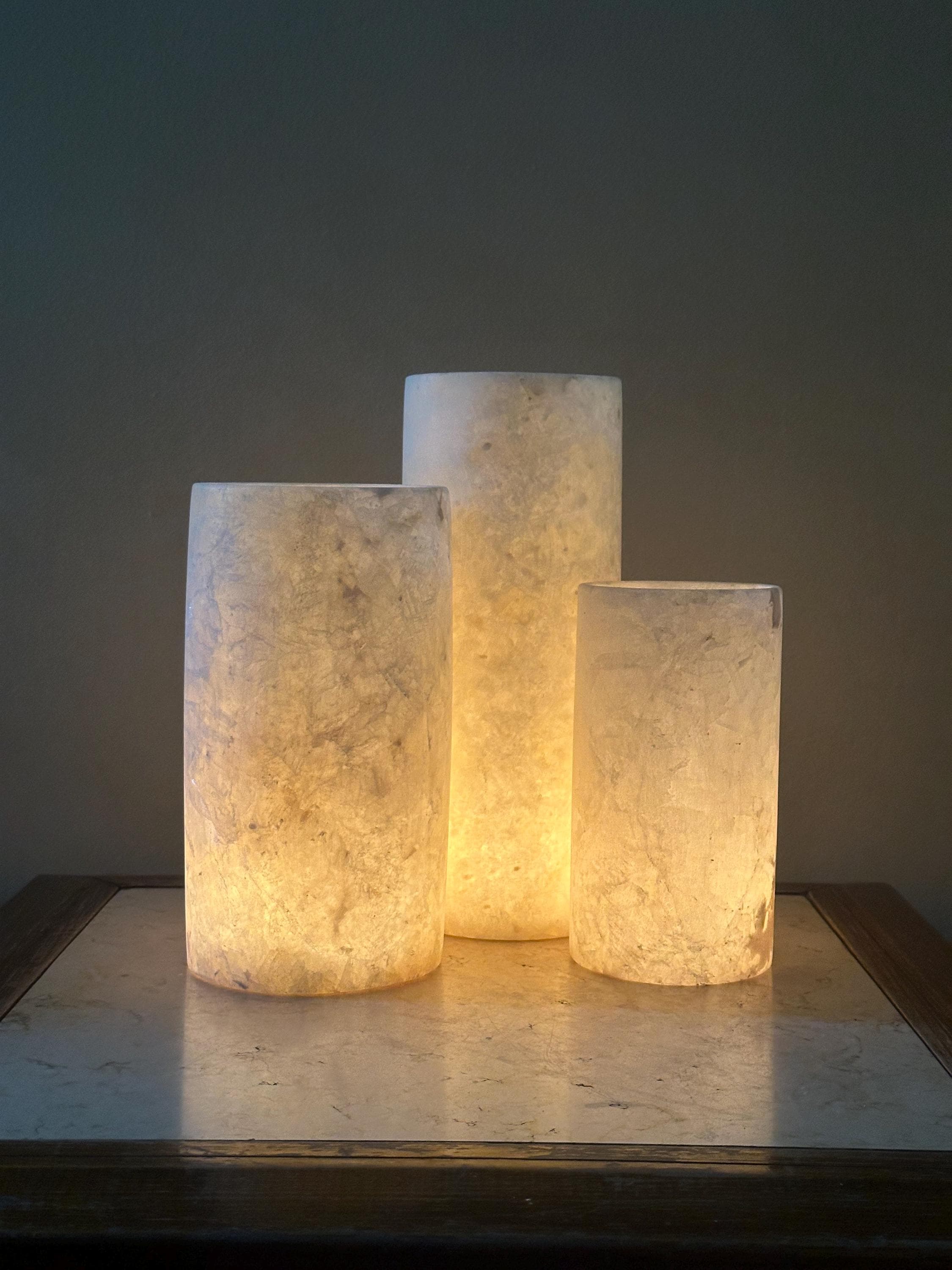 Egyptian White Alabaster Candle Holder, Alabaster Candle Holder ...