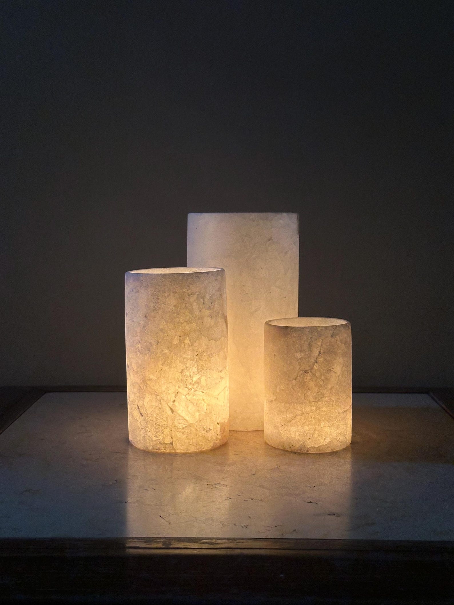 Candle Holder, Alabaster Candle Holder, Cylinder Alabaster Shape ...