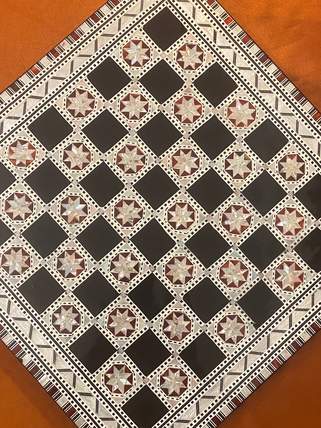 Luxurious Handmade Chess Board With Intricate Mother of Pearl Inlay ...