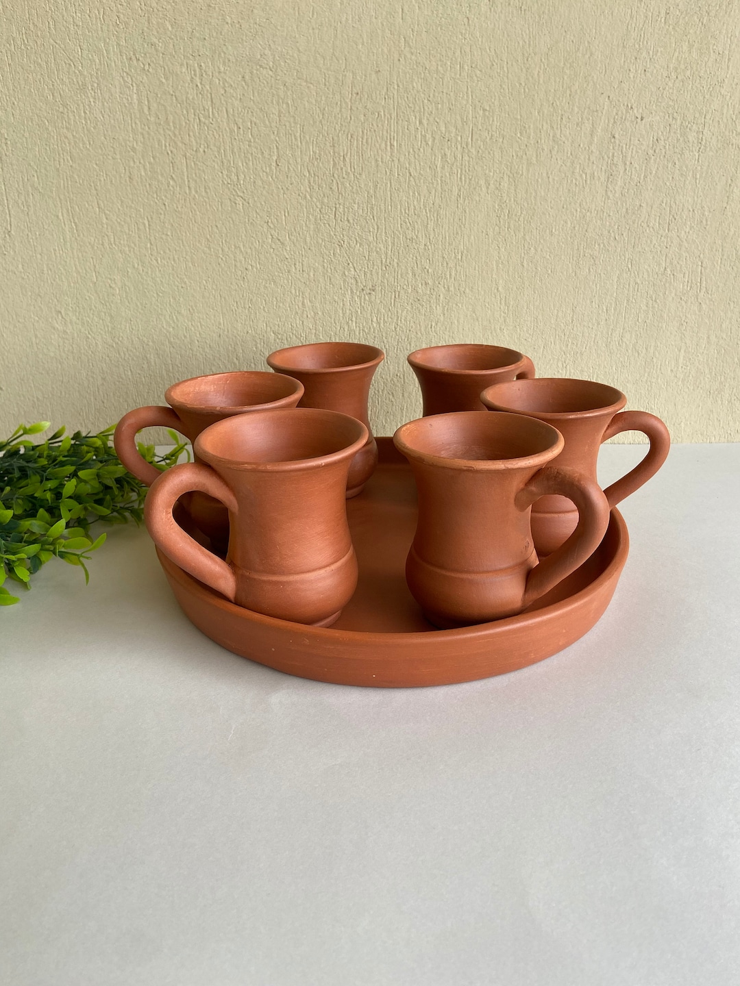 Tea Mugs 320ml, Coffee Mugs, Terracotta Mugs, Clay Mugs Set of 6 ...