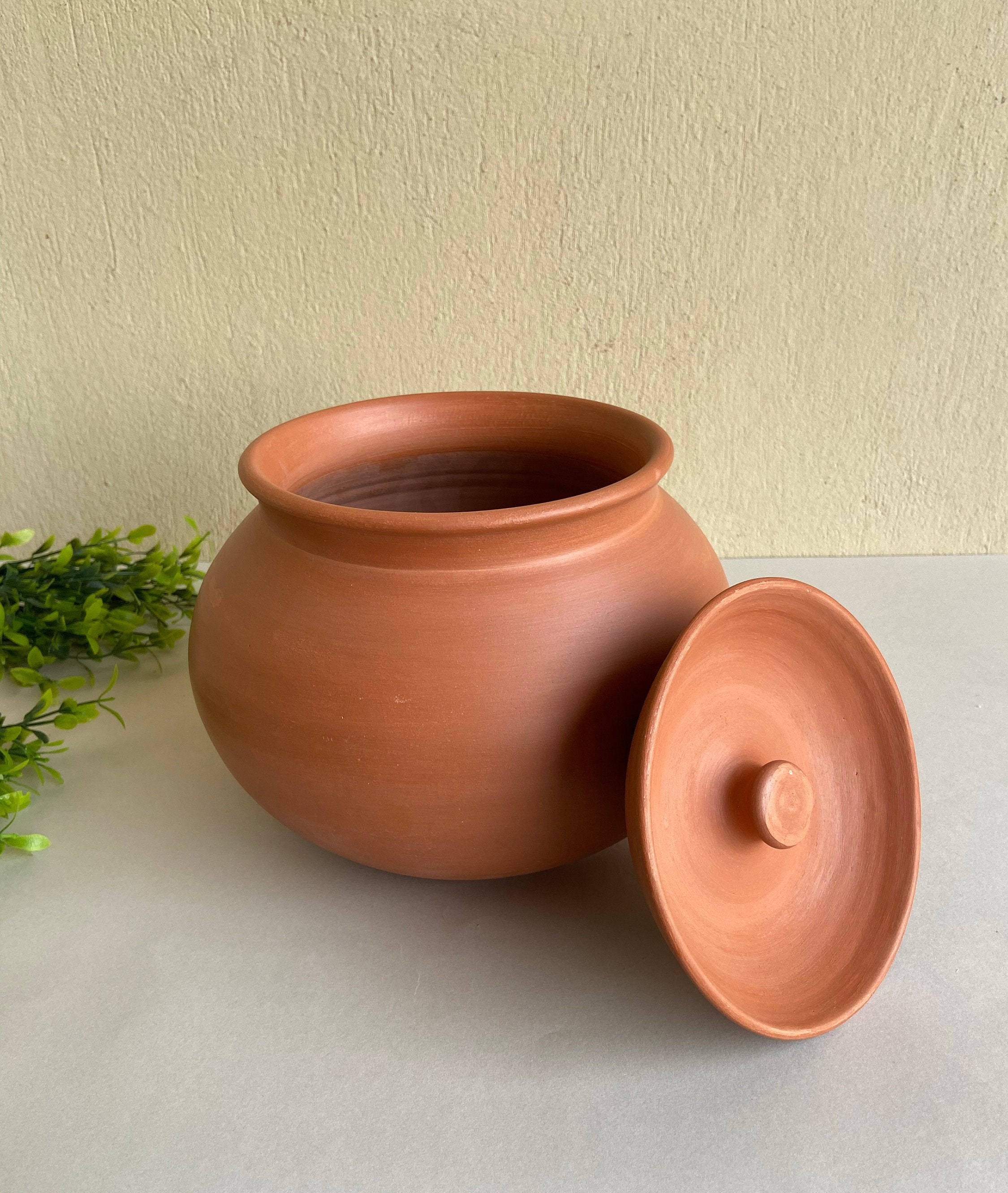 Terracotta Pot, Unglazed Clay Pot for Cooking With Lid, Unglazed Clay ...
