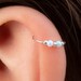 Silver Helix Hoop Earring 925 Sterling Silver - 20 Gauge White Opal ...
