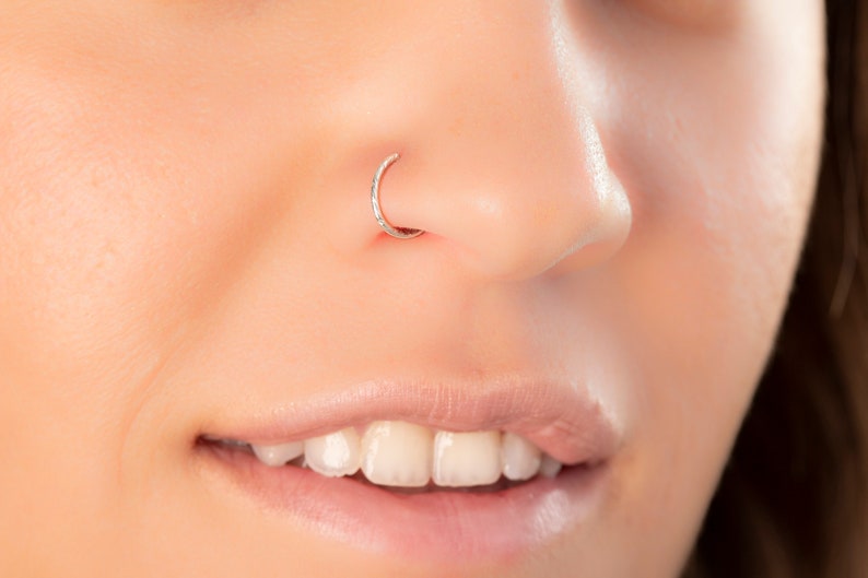 925 Silver Dainty Nose Ring for Women 20G Nose Hoop 7mm 0.2 Inches Tiny ...